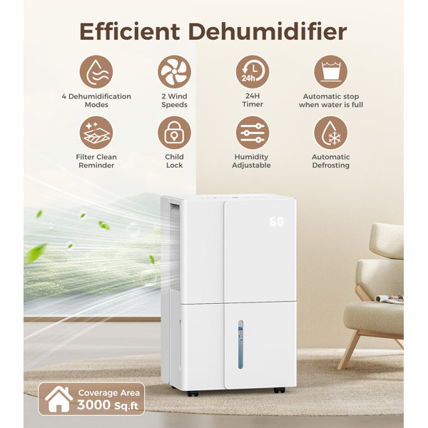 COWSAR 35 Pints Dehumidifier for Rooms up to 3000 Cubic Feet | Wayfair COWSAR 35 Pints Dehumidifier for Rooms up to 3000 Cubic Feet | Wayfair